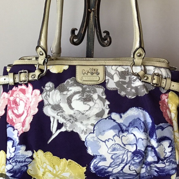 Coach | Bags | Coach Madison Floral 4 Inside Section Tote Handbag ...